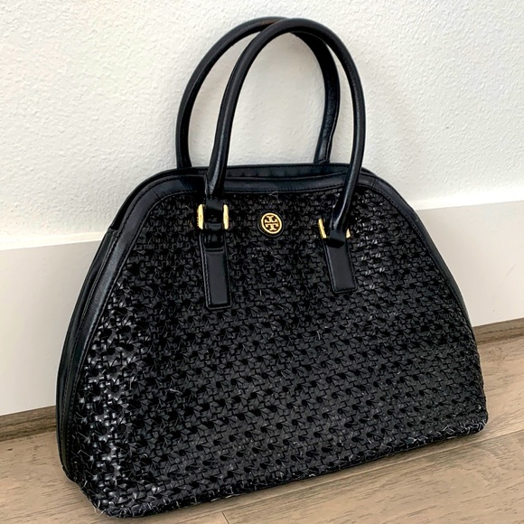 Tory Burch | Bags | Tory Burch Woven Black Handbag | Poshmark